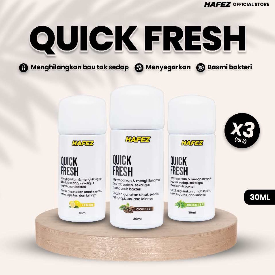 Jual Kualitas Terkini Hafez Quick Fresh Dapat 3 Botol Parfum Sepatu ...