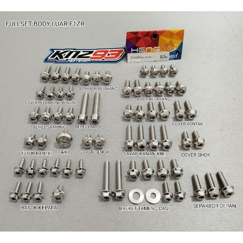 Jual BAUT FULL BODY F1ZR FIS R F1 MODEL 2 KUNCI HEXAGON PROBOLT ...