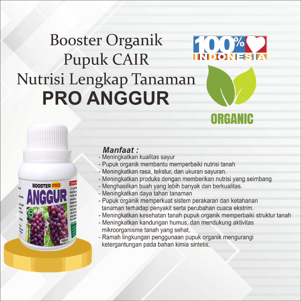 Jual pupuk organik booster pro anggur 100ml pendorong panen lebih baik ...