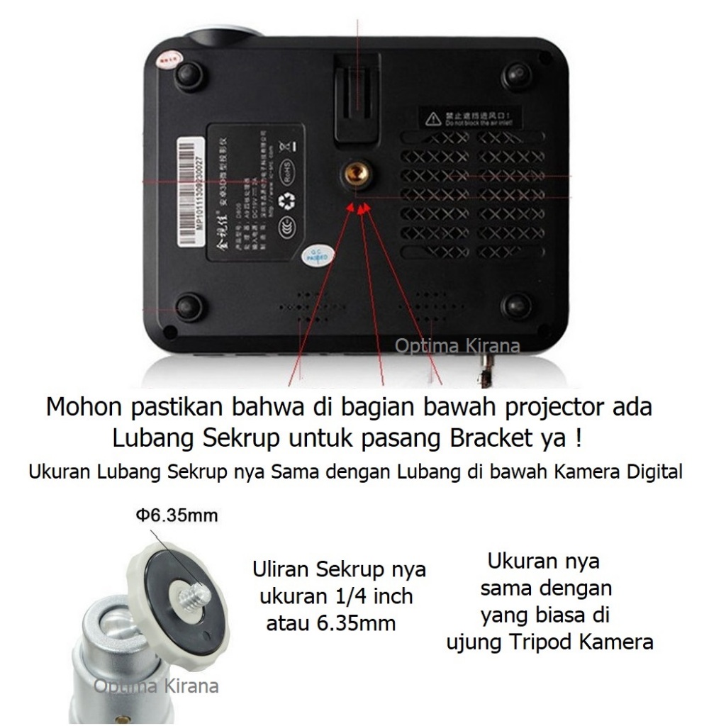 Jual Stand Proyektor Wall Ceiling Bracket CCTV IP Camera 40cm Ball Head ...