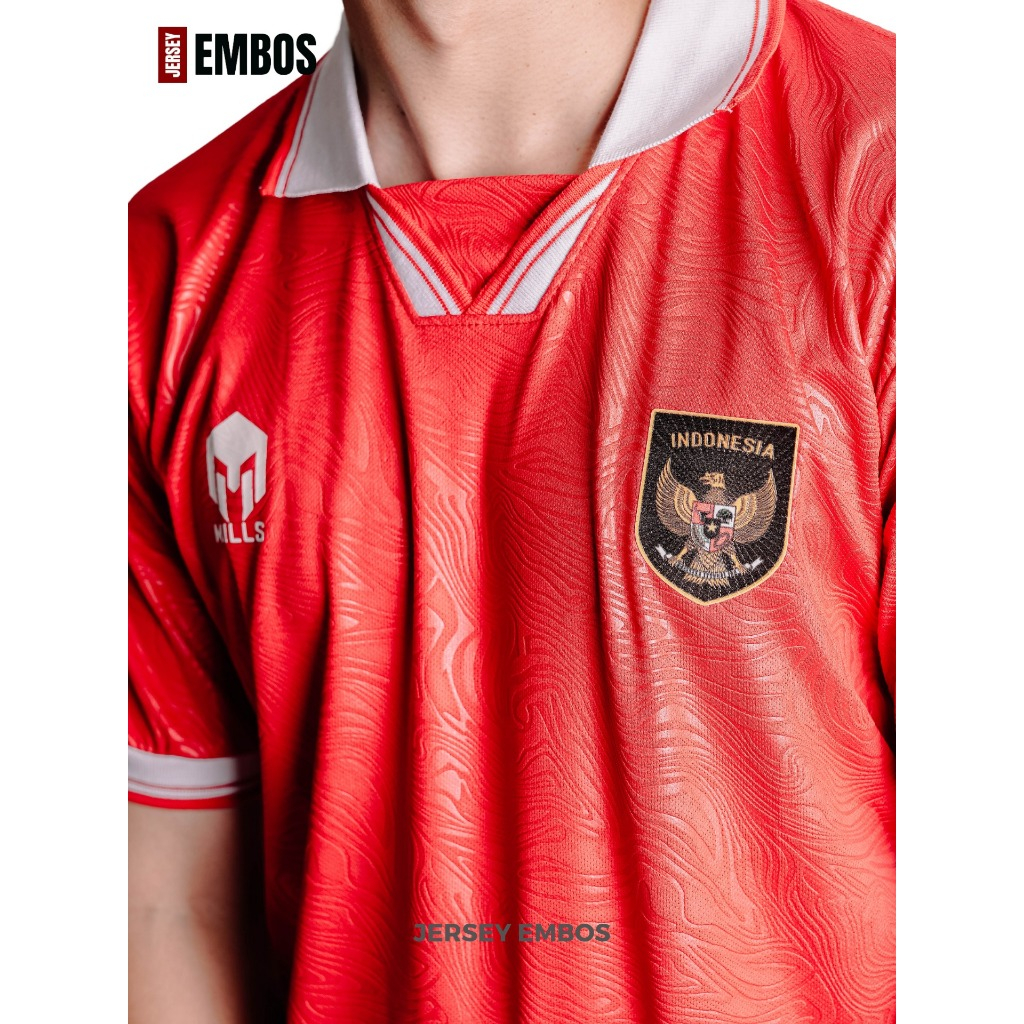 Jual Jersey Timnas indonesia Mills Merah Dewasa Big size Over size Pria ...