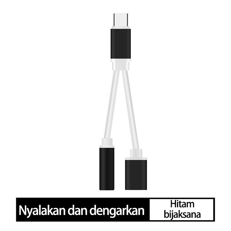 Jual Otg Kabel Sambungan Spilitter Tipe C Ke Headset / Adapter Kabel ...