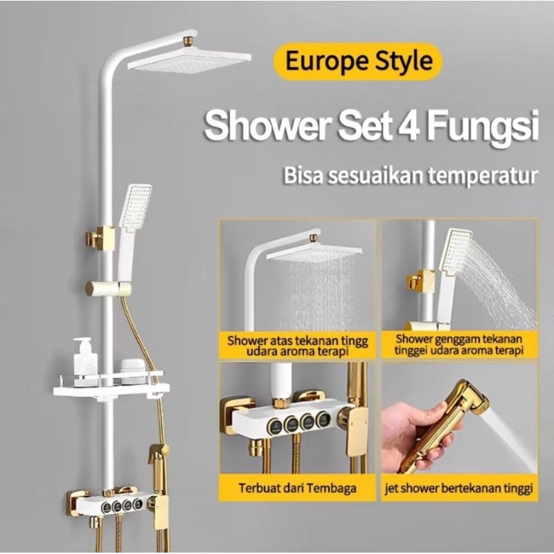 Jual Shower Set Kamar Mandi Shower Hujan + Keran Cabang Kamar Mandi 4 ...
