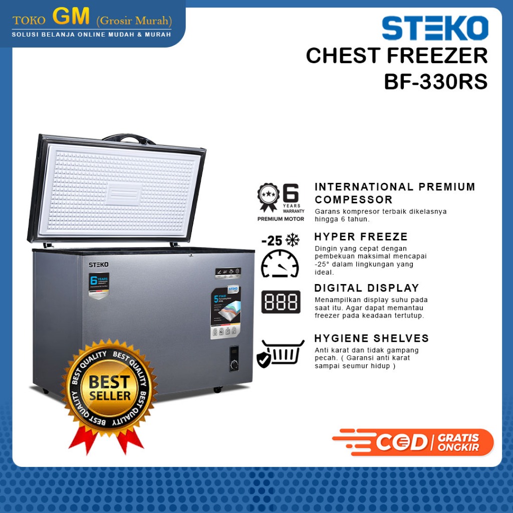 Jual CHEST FREEZER STEKO BF 330 RS - CHEST FREEZER 300 LITER sekelas ...
