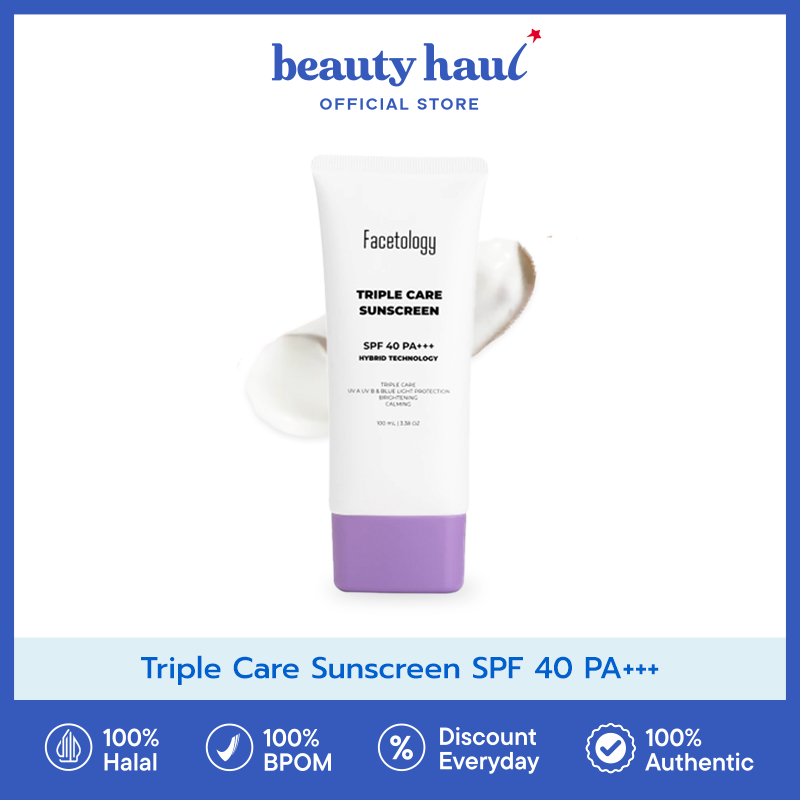 Jual FACETOLOGY Triple Care Sunscreen SPF 40+++ | Shopee Indonesia