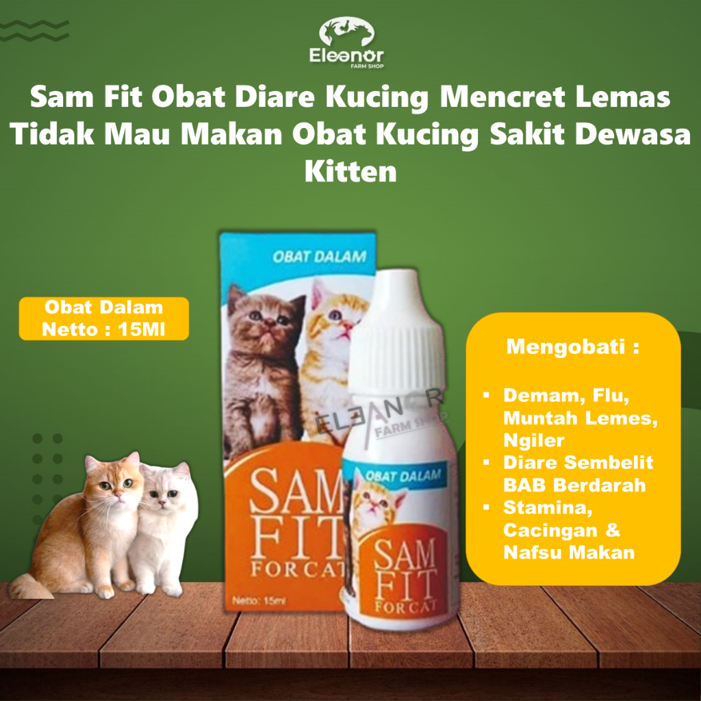 Jual Samfit Vitamin & Obat Kucing Mencret Muntah Lemas Tidak Mau Makan ...