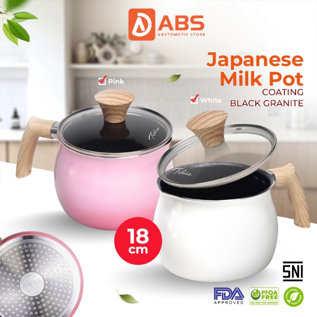 Jual ABS X Tifale Japanese Milk Pot Panci Susu Rebus Granite Coating ...