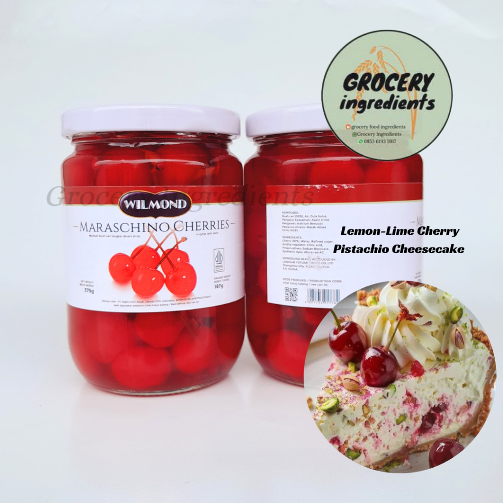 Jual Cery merah tangkai 375gr / Cherry maraschino tangkai / Chery merah ...