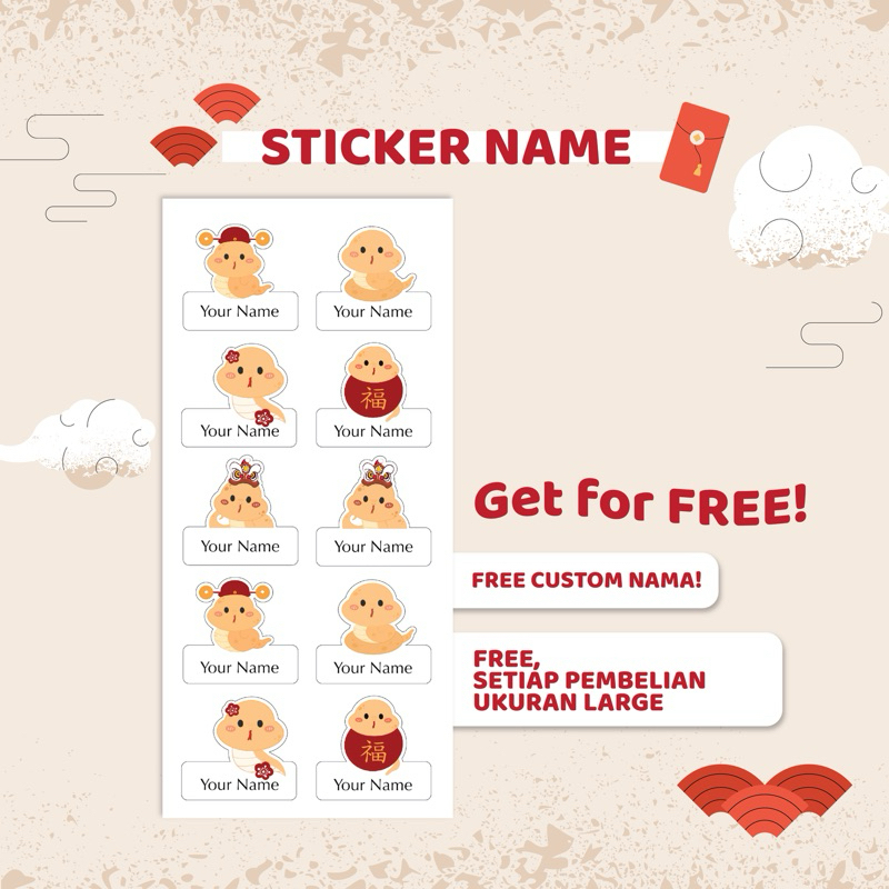 Jual Sticker Angpao Ular Snake Lucu Angpau CNY Imlek Sincia 2025 ...
