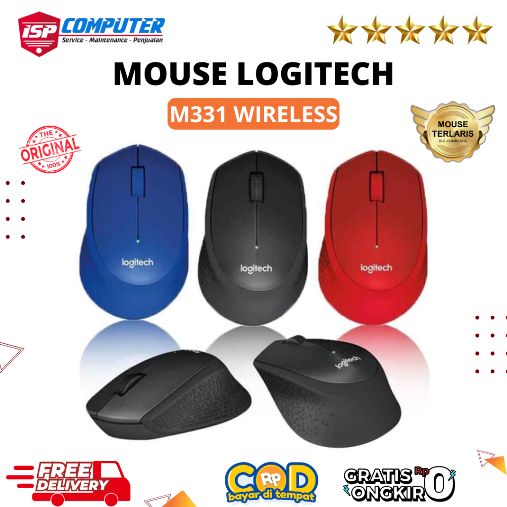 Jual Mouse LOGITECH M331 Silent click - Second ORIGINAL set USB Dongle+Battery | Shopee Indonesia