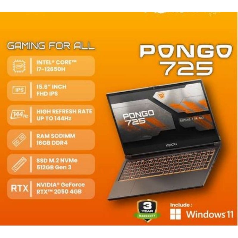 Jual Axioo Pongo 725 Intel i7-12650H 16GB SSD 512GB RTX2050 | Shopee ...