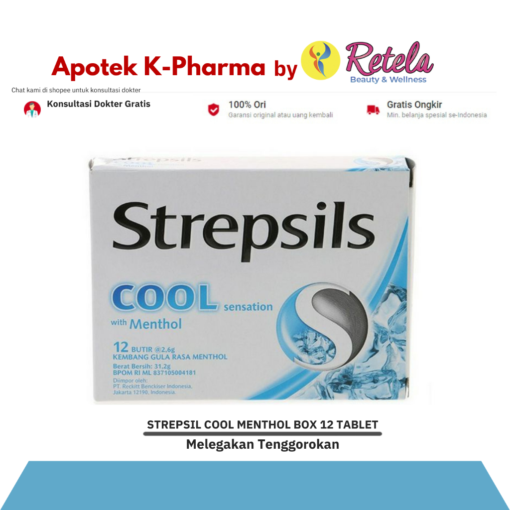 Jual STREPSIL COOL MENTHOL BOX 12 TABLET HISAP | Shopee Indonesia
