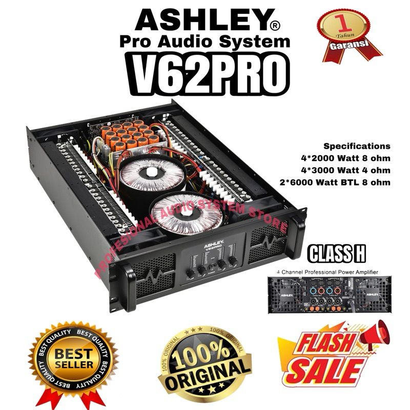Jual POWER ASHLEY 4 CHANNEL CLASS H V62PRO V 62PRO V 62 PRO ORIGINAL ...