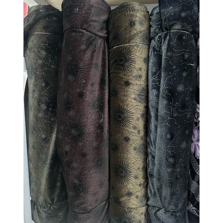 Jual KODE X16C per 5 Bludru motif kembang apiii Bahan melar | Shopee ...