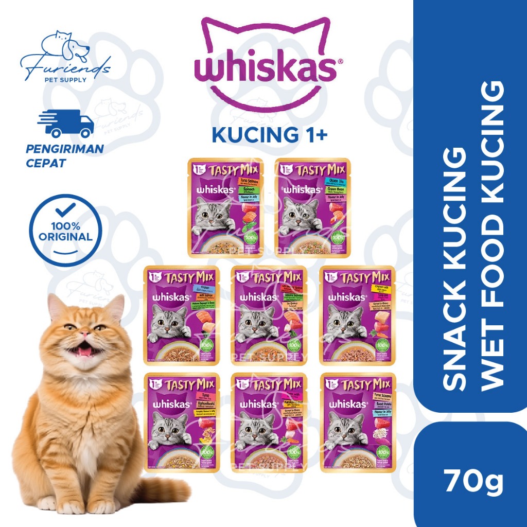 Jual WHISKAS TASTY MIX POUCH Makanan Basah Kucing Wet Snack Kucing ...