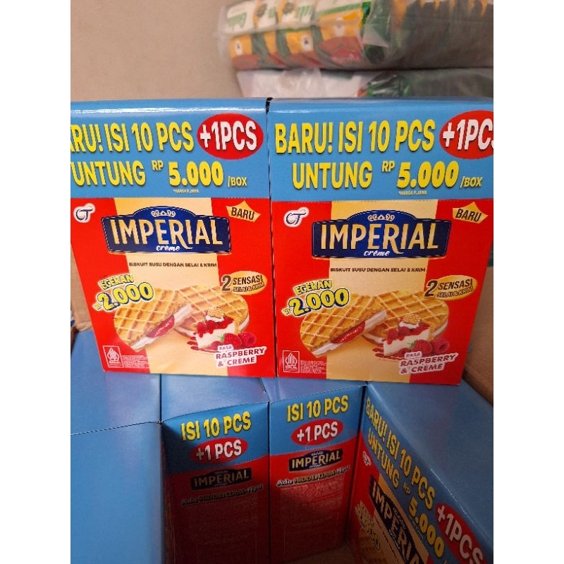Jual Imperial Creme Biskuit Susu Rasa Raspberry & creme ( 1box isi 10+1) | Shopee Indonesia