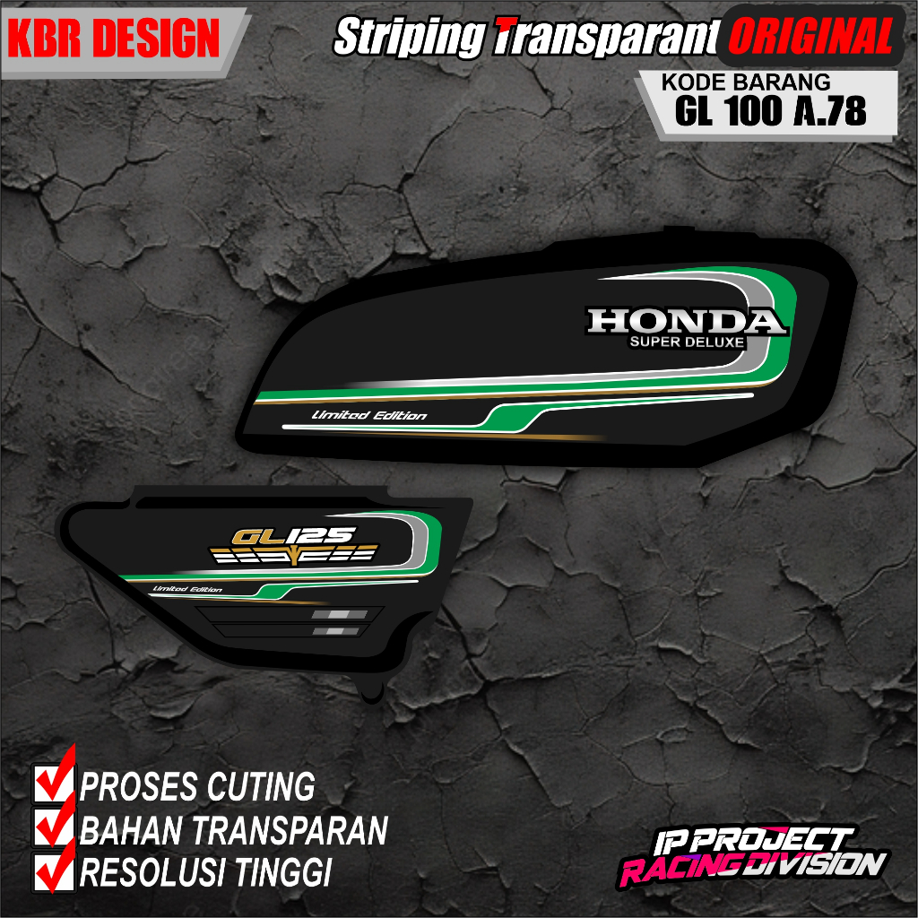 Jual (COD) STIKER STRIPING ORIGINAL MOTOR HONDA GL 100 VARIASI DESAIN ...