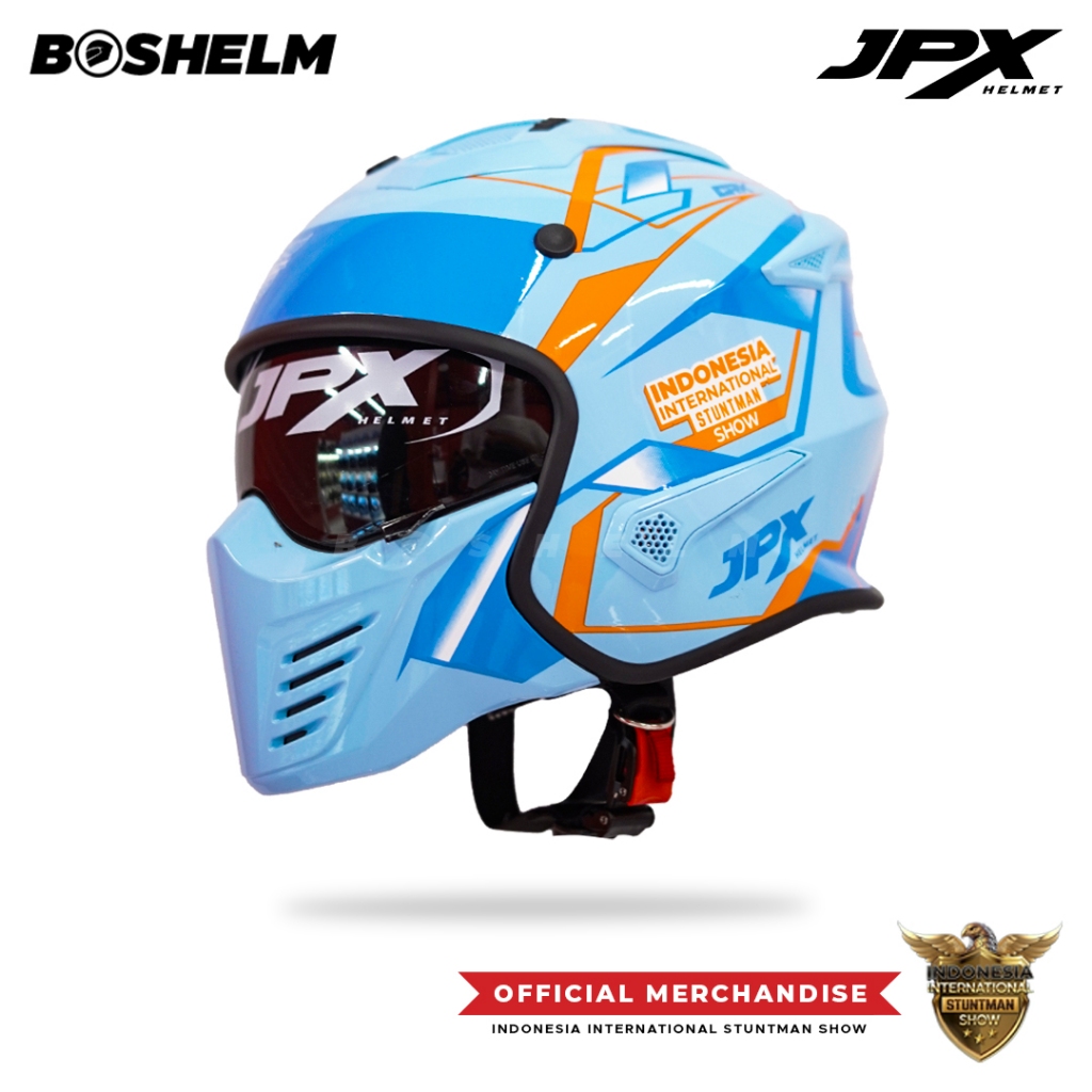 Jual BOSHELM Helm Cross JPX MX-726R STUNTMAN SHOW Helm Full Face SNI | Shopee Indonesia