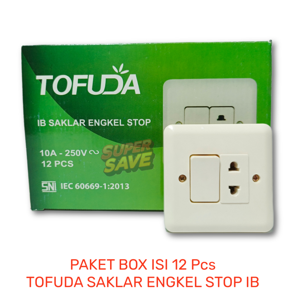 Jual Paket BOX isi 12 Pcs TOFUDA IB Stop Kontak , IB Saklar Engkel , IB ...
