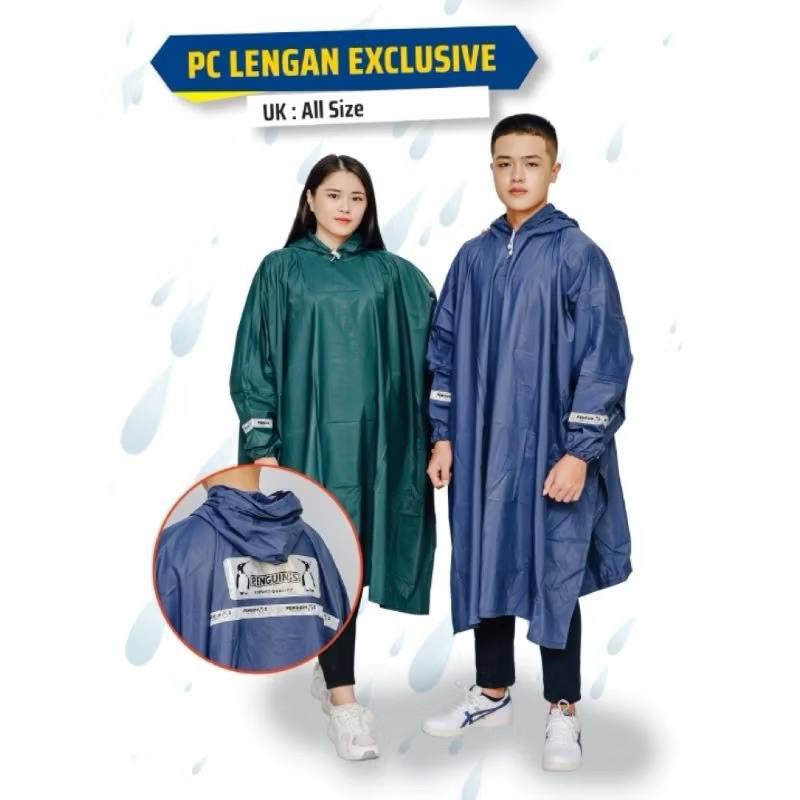 Jual Mantel Jas Hujan Ponco Lengan Dewasa Pria Dan Wanita All Size Merk Penguin's Ponco Lengan ...