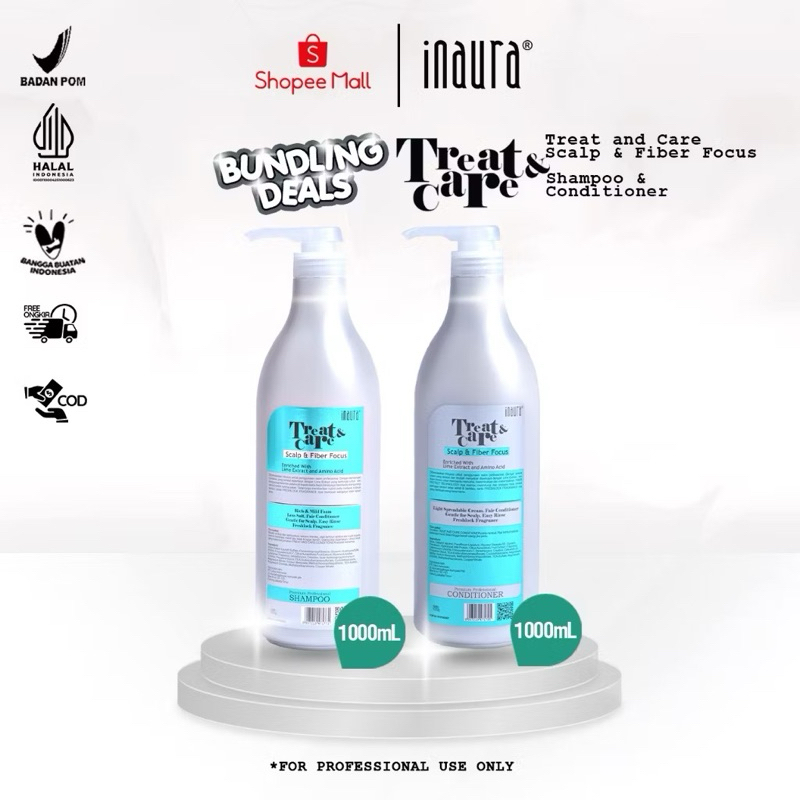Jual Inaura Treat & Care Shampoo / conditioner botol / pouch 1000 ml ...