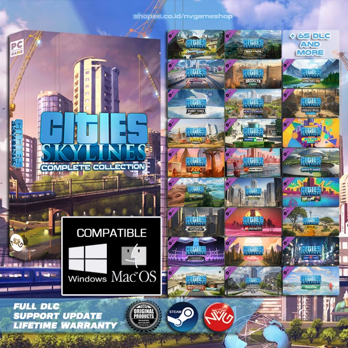 Jual Cities Skylines Complete Collection Win Mac Os PC Original ...