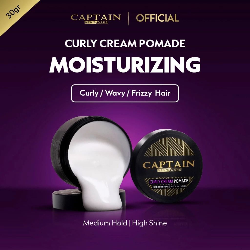 Jual [Travel Size] Captain Men's Care Curly Cream Pomade 30gr / Pomade ...