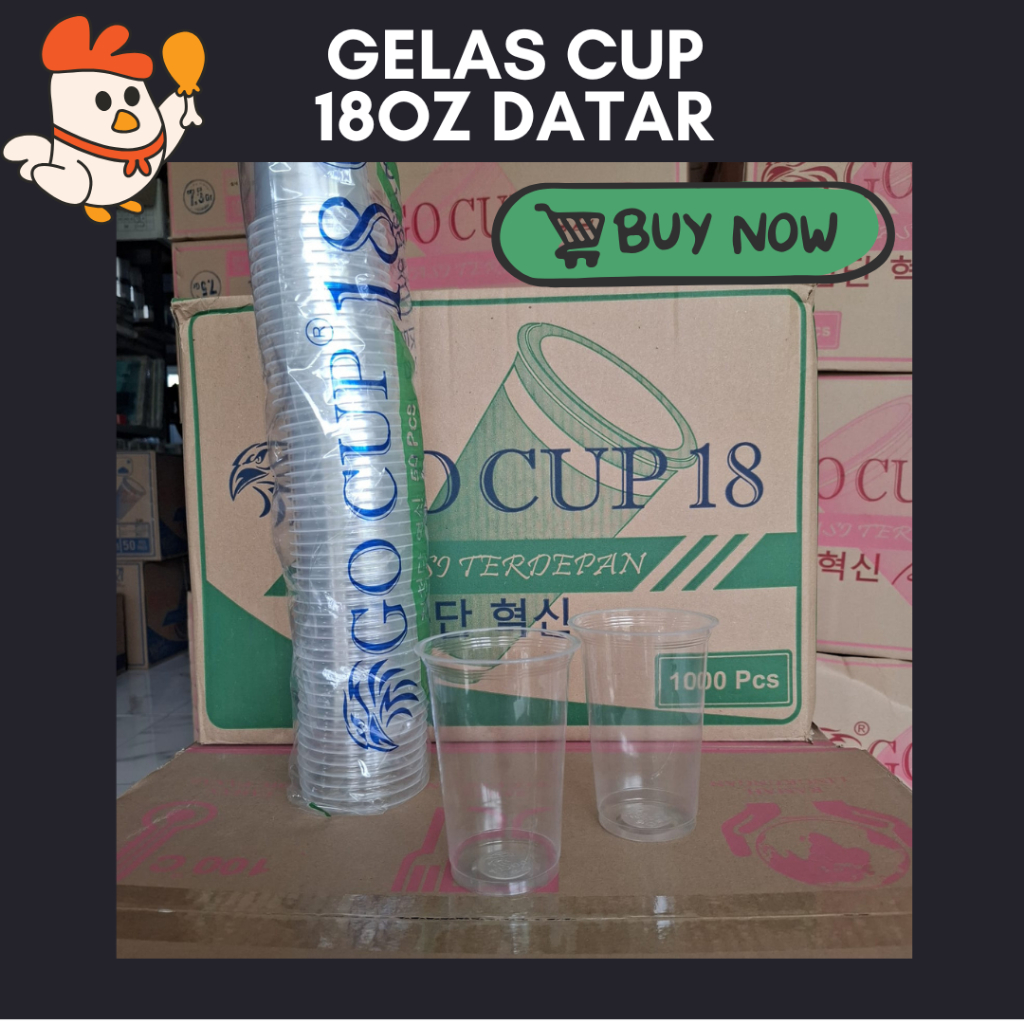 Jual GOCUP Gelas Plastik 18oz Datar Isi 50pcs – Cup Bening Tebal untuk ...