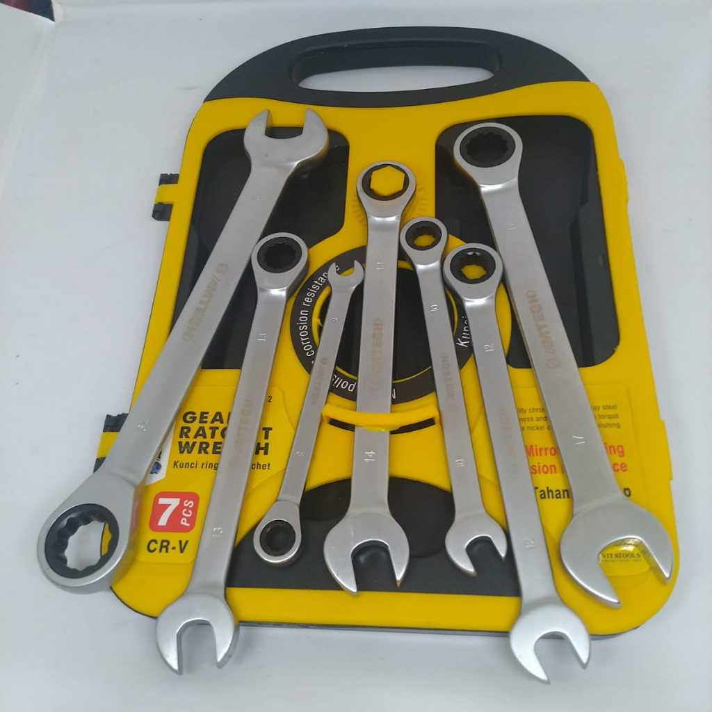 Jual HEMAT KUNCI RING PAS RACHET SET KUNCI RING PAS 8MM - 19MM KUNCI ...