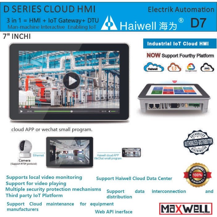 Jual HMI D7 Haiwell IoT Cloud HMI 7Inch Support Video | Shopee Indonesia
