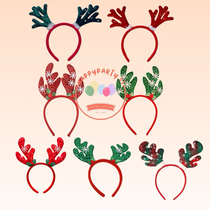 Jual Bando Natal / Bando Christmas (Bando Tanduk Rusa-Bando Santa-Bando ...