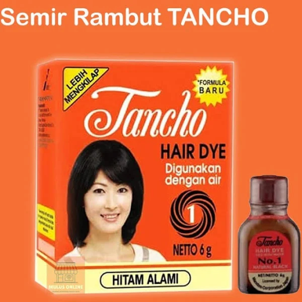 Jual Tancho Pewarna Cat Rambut Hitam Natural Black Bubuk 6gr | Shopee ...