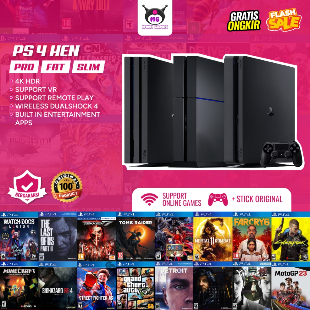 Jual PS4 PS 4 Hen 9 Second Fat Slim Pro Free Games Hen Garansi 1 Tahun | Shopee Indonesia