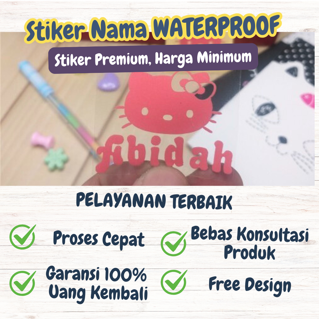 Jual 10 PCS Sticker Cutting Nama Stiker Timbul Label Nama Custom Anti ...