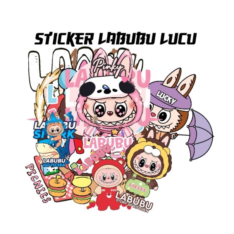 Jual Stiker Labubu, Stiker Aeshtic labubu, Stiker print cut Labubu ...