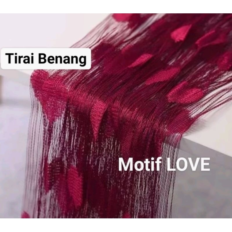 Jual Tirai Benang Motif Love Tirai Pintu dan Jendela Gorden Pintu dan ...