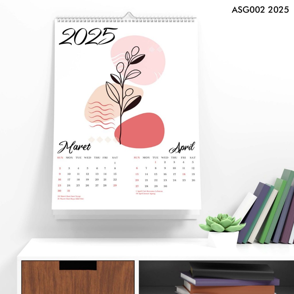 Jual Kalender Dinding Tahun 2025 Kalender A3 Flower Aesthetic Murah ...
