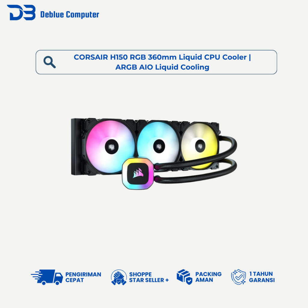 Jual CORSAIR H150 RGB 360mm Liquid CPU Cooler | ARGB AIO Liquid Cooling ...