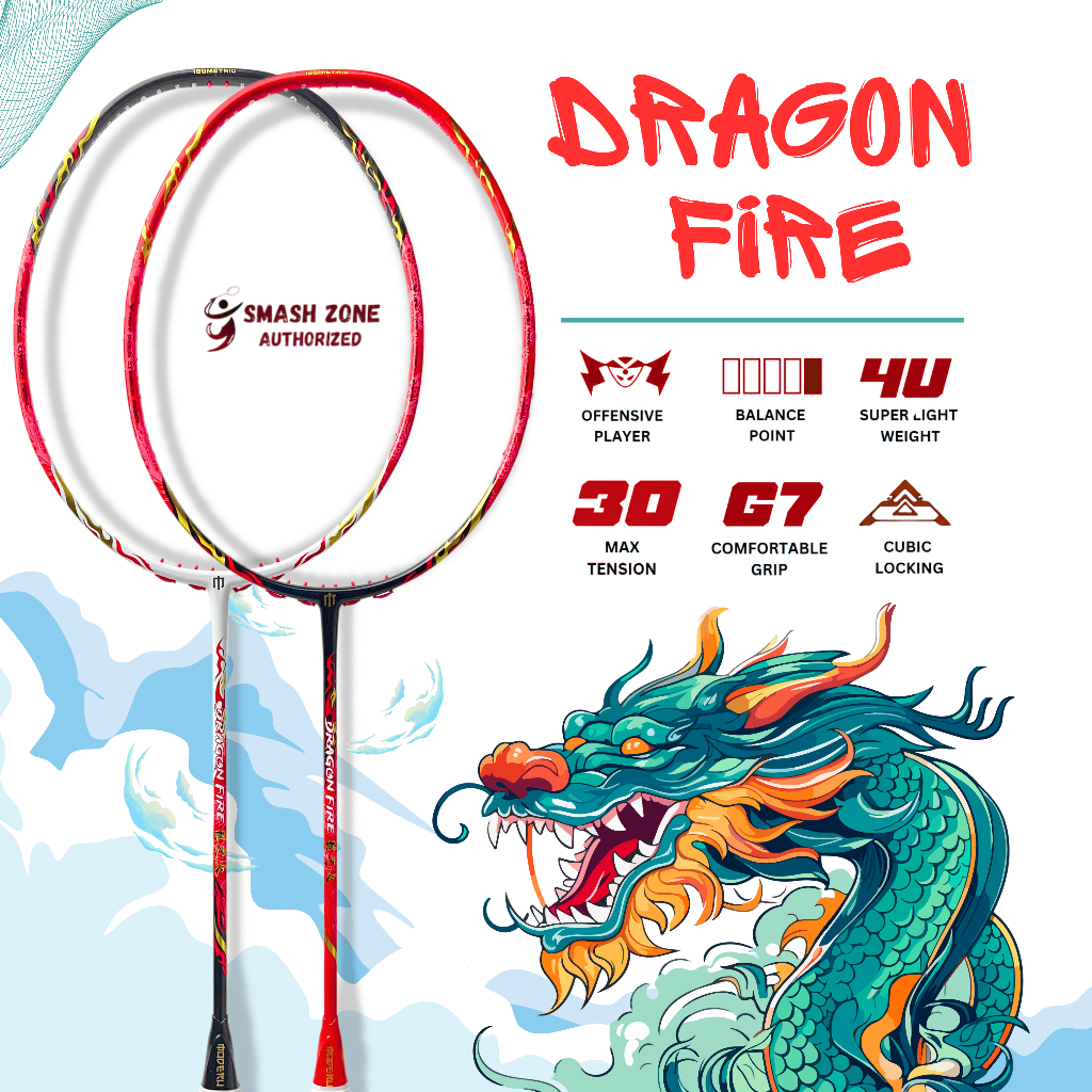 Jual Raket Badminton MODERU Dragon Fire Original 4U Ultra High Modulus ...