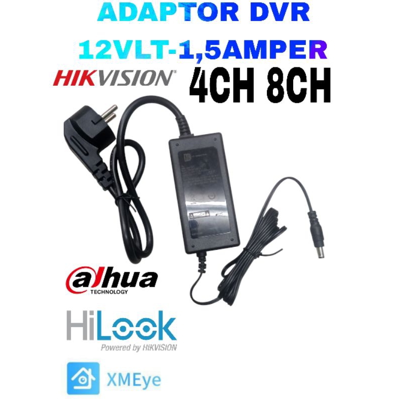 Jual ADAPTOR ORIGINAL DVR HIKVISION DAHUA HILOOK 4CH 8CH 12VOLT-1 ...