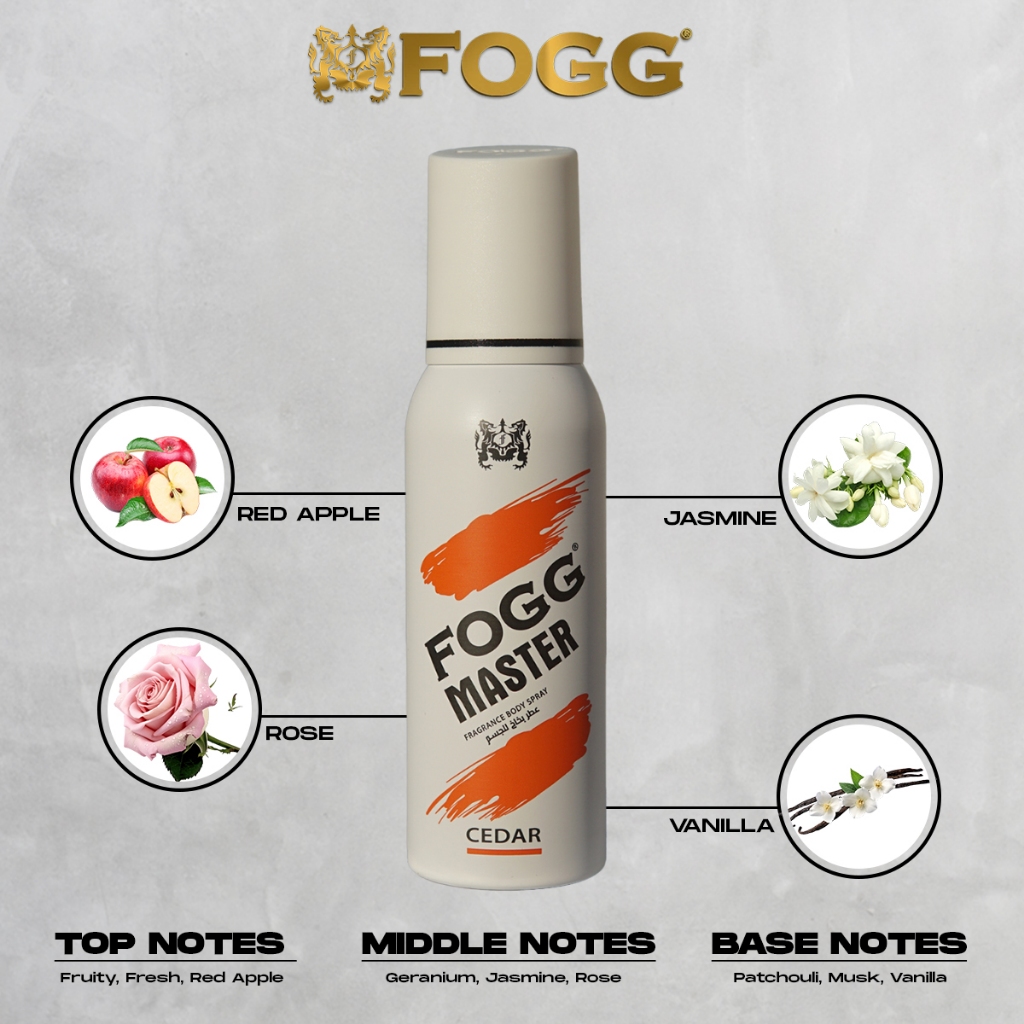 Jual Fogg Perfume Body Spray Master Cedar 120ml Tanpa Gas No.1 | Shopee ...