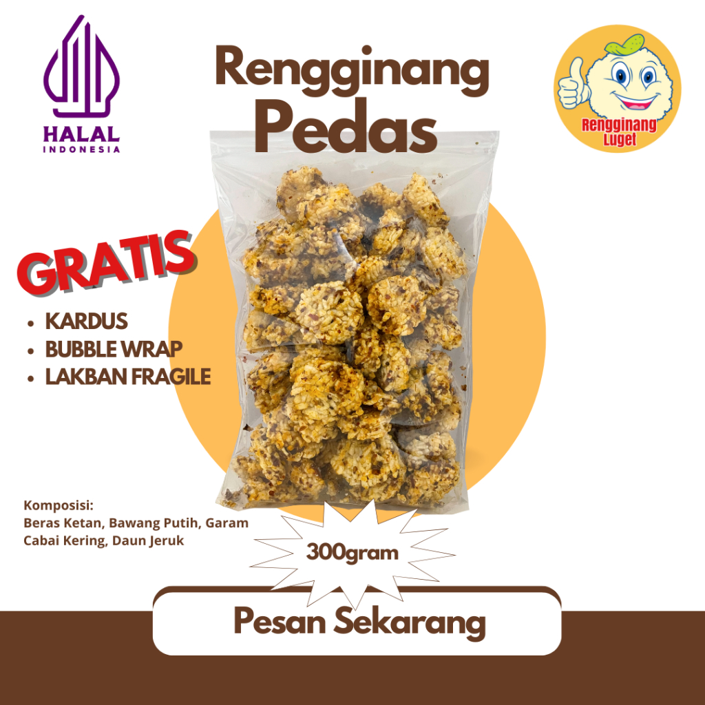 Jual Kerupuk Rengginang MATANG Rasa Pedas Daun Jeruk Berat 300 Gram ...