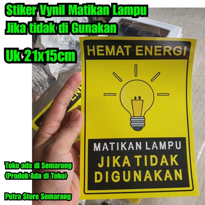 Jual Stiker matikan lampu - + 21x15cm cm tulisan matikan lampu bahan ...