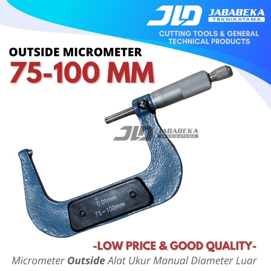 Jual OUTSIDE Micrometer 75-100 mm Alat Ukur Luar Manual / Mikrometer ...