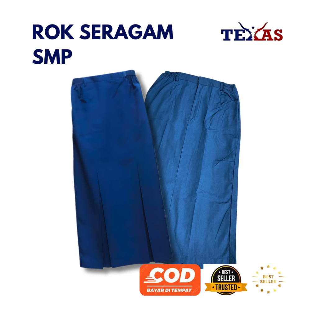 Jual TEXAS ROK SERAGAM SMP PANJANG BAHAN PREMIUM/ROK SERAGAM SMP ...