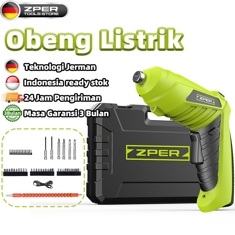 Jual ZPER Obeng Elektrik Set Komplit 4.2V Obeng Listrik Screwdriver ...