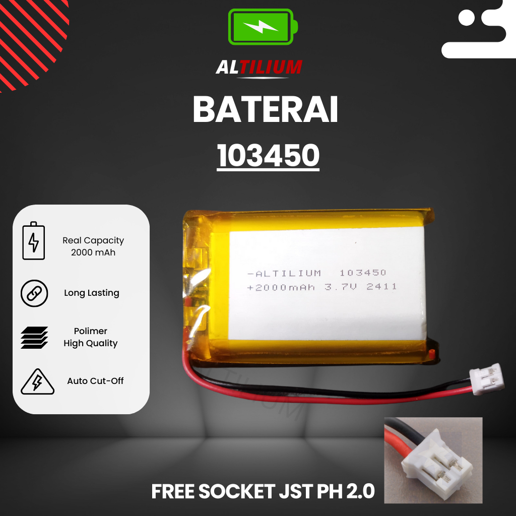 Jual Baterai 103450 musik box, mp3 Super AWET Japan Quality ALTILIUM | Shopee Indonesia