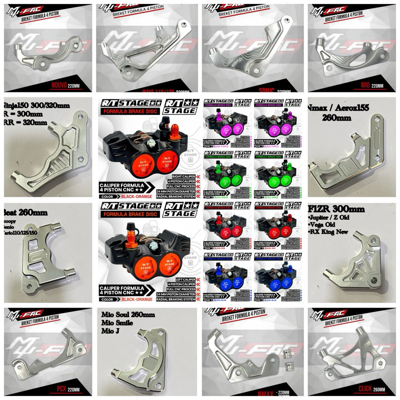 Jual BREKET atau KALIPER R/T STAGE 4Piston CNC BLACK Koin CNC Mono ...