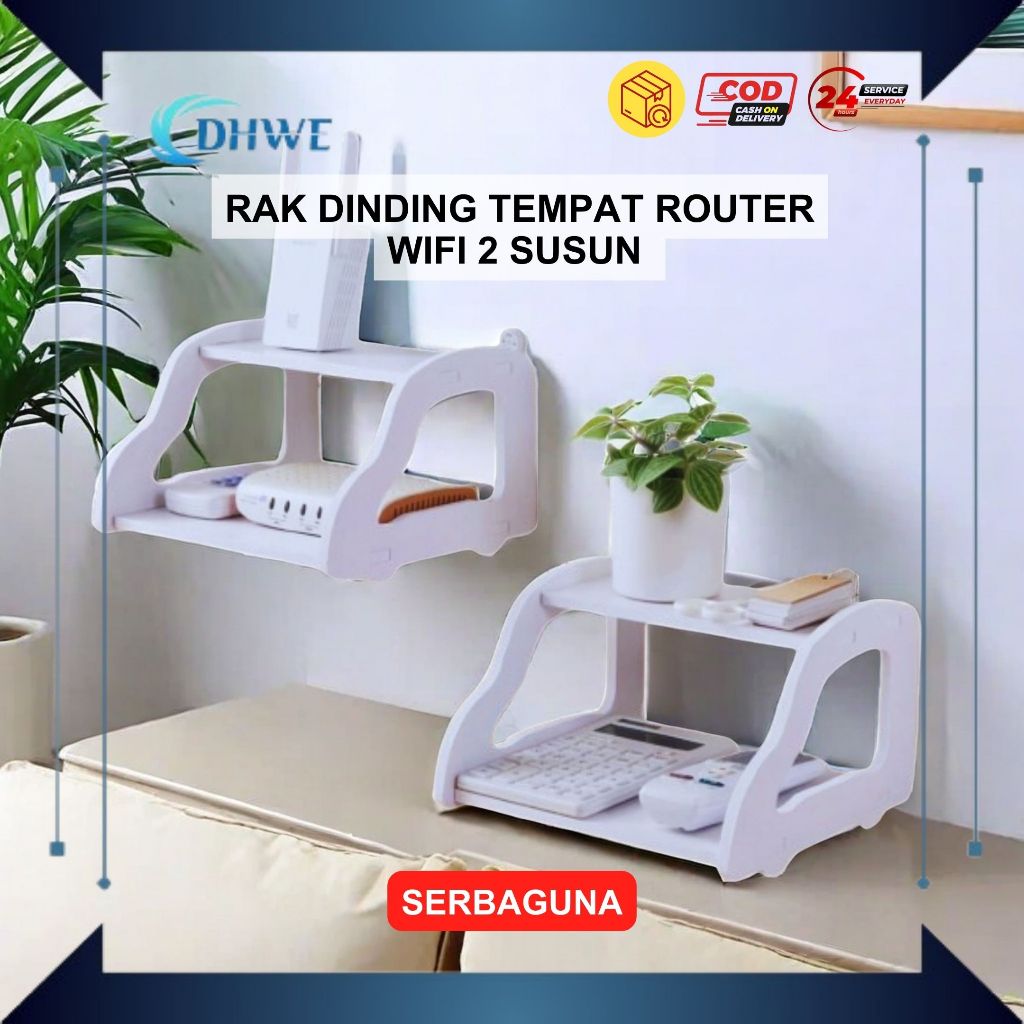 Jual DHWE - Rak Dinding Gantung Tempel Rak Meja 2 Tingkat Vintage Putih ...