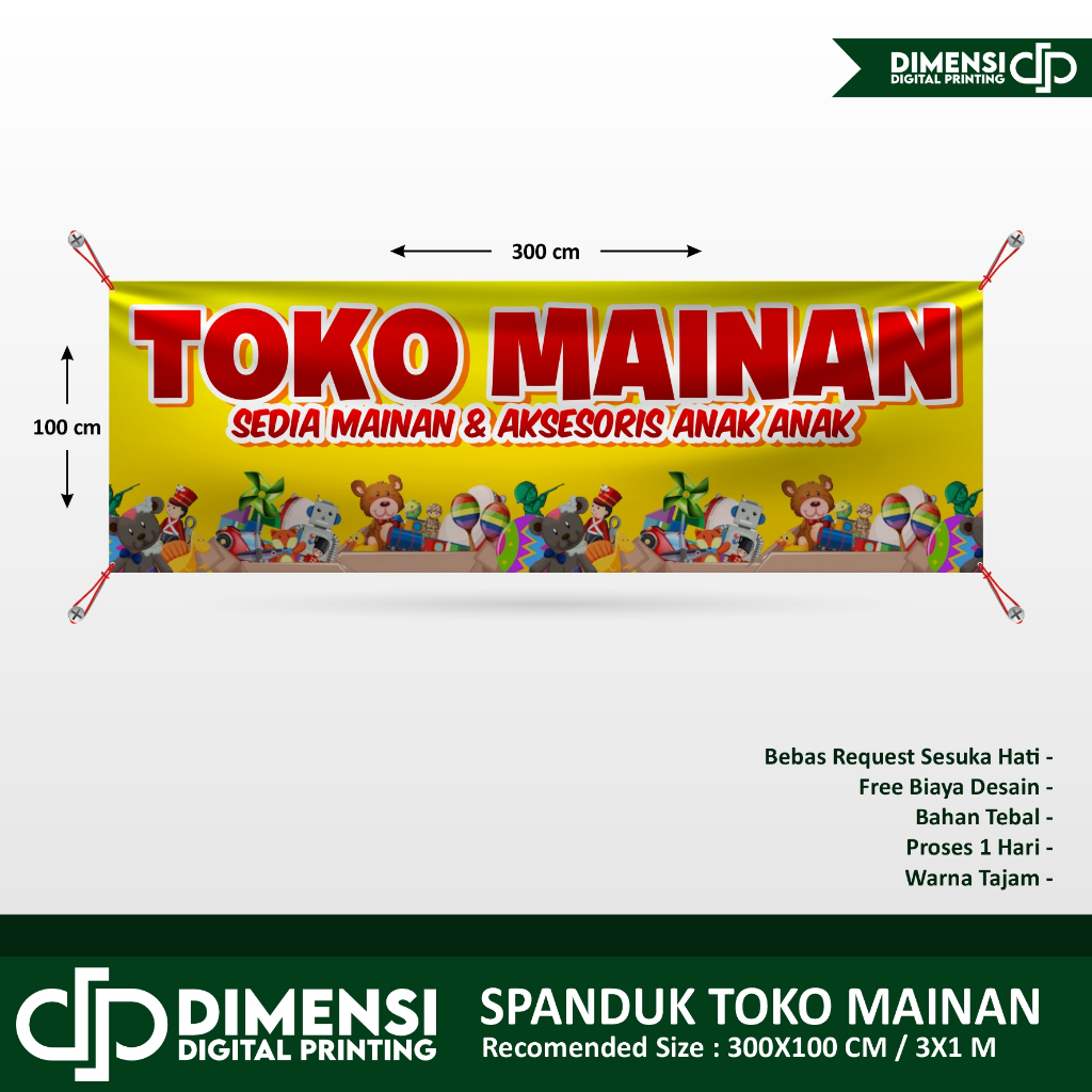 Jual Spanduk banner toko mainan / banner toko mainan / banner meteran ...